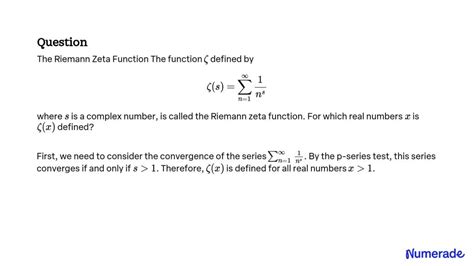 solved the riemann zeta function the function ζ defined by ζ s ∑n 1 ∞