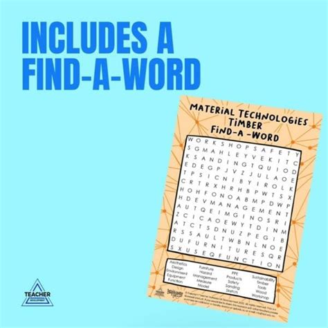 Technology Mandatory Material Technologies Timber Find A Word Teacher