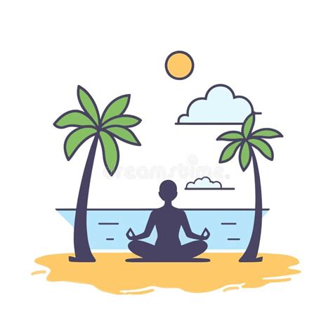 Simple Vector De Una Escena Serena De Una Persona Meditando En Una