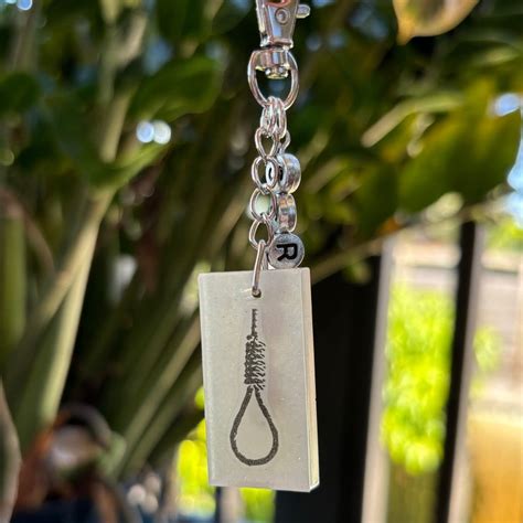 Ruby Or Scrim Translucent Noose Resin Keychain Ruby Scrim