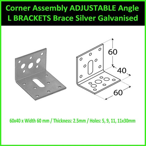 Corner Assembly Adjustable Angle L Brackets Brace Yellow Galvanised