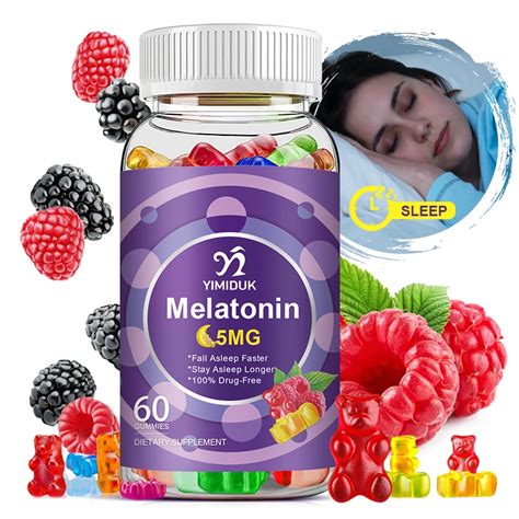 Yimiduk Melatonin Gummies Anxiety Stress Relief Help Sleep Save Insomnia Body Clock