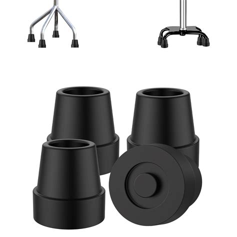 Kekoy 4pack 1 2 Inch Replacement Quad Cane Tips Non Slip Rubber Cane