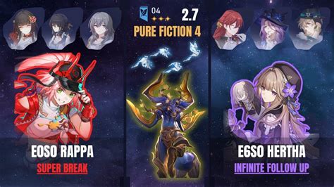 Hsr Pure Fiction 2 7 Rappa Super Break And Hertha Infinite Follow Up