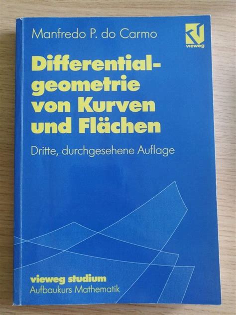 Carmo Differentialgeometrie von Kurven und Flächen Kaufen auf Ricardo