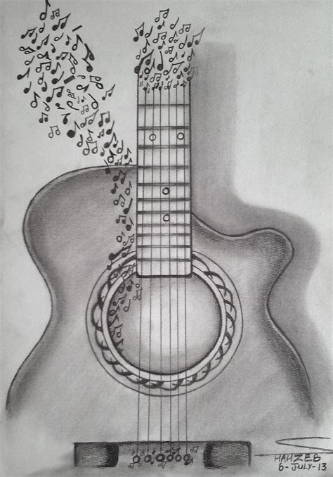 Guitar Drawing At Explore Collection Of Guitar Drawing