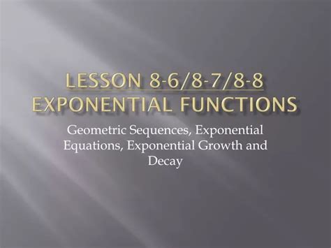 PPT Lesson Exponential Functions PowerPoint Presentation ID