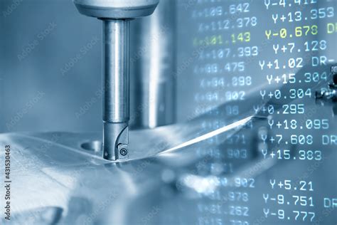 Abstract Scene Of Cnc Milling Machine And G Code Data Background Rough