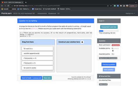 Solved Arrange The Blocks On The Left To Build A Python