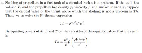 Sloshing Of Propellant In A Fuel Tank Of A Chemical