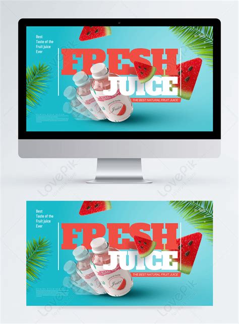 수박 주스 음료 세련된 크리 에이 티브 웹 Ui 배너 이미지 사진 465852565 무료 다운로드