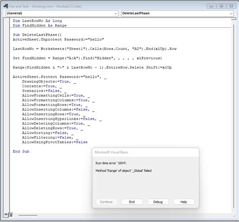 Delete Range Based On Cell Value Rexcel