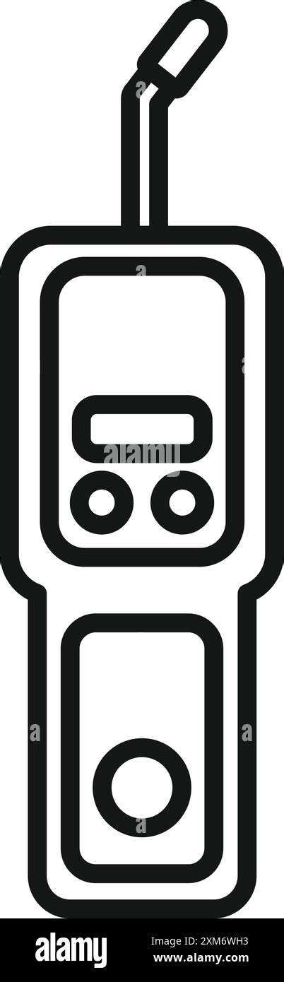 Black Outline Icon Of A Gas Detector Measuring Device Showing The Methane Level Stock Vector