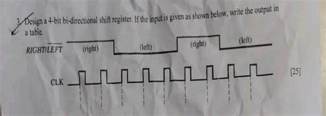 Solved 3 Design A 4 Bit Bi Directional Shift Register If