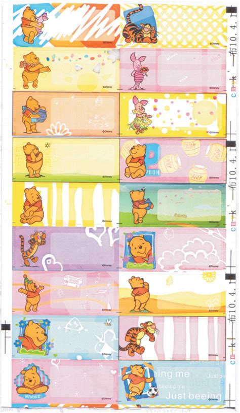 小熊維尼 [高溫燙貼] Etiqueta Escolar Ursinho Pooh Modelos De Etiquetas