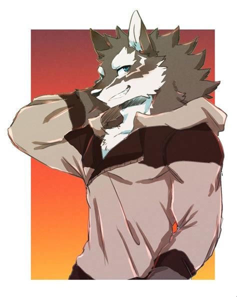 Male Wolf Anthro Pose