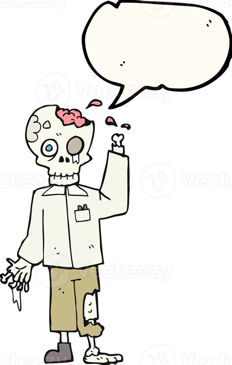 Hand Drawn Speech Bubble Cartoon Zombie 45026566 Png