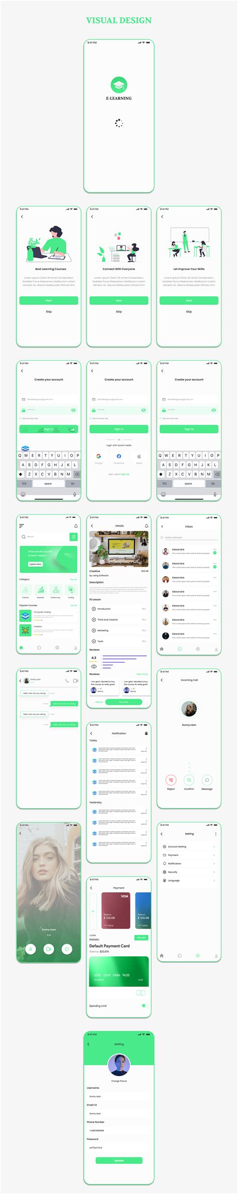 e learning app ui ux design behance behance