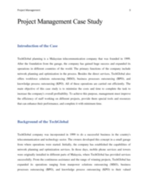 Solution Project Management Case Study Studypool