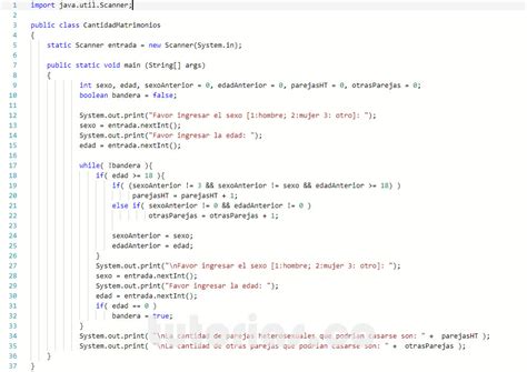 Ciclo While Java Cantidad De Matrimonios
