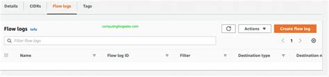 Configure AWS VPC Flow logs to CloudWatch Log group | ComputingForGeeks