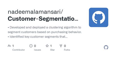 Github Nadeemalamansaricustomer Segmentation Using Machine Learning • Developed And Deployed