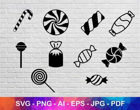 Candy Svg Bundle File Candy Party Svg Candy Cane Svg Etsy