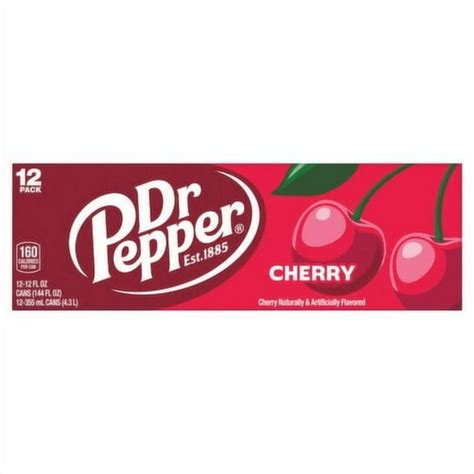 Dr Pepper Cherry Zero Sugar Soda 12 Oz Cans 12 Pack