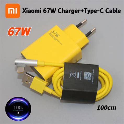 Xiaomi 67W Turbo Fast Charger Adapter 90 Degree Elbow 120W 6A Type C Cable For Mi 12s Ultra 12