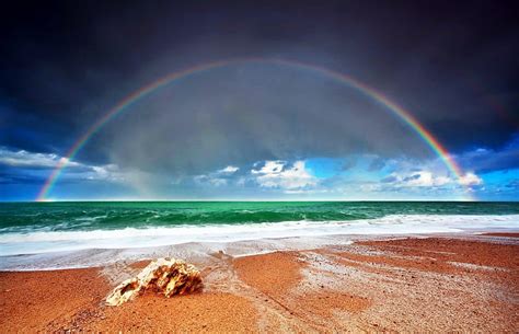 Rainbow Beach Waves Hd Desktop Wallpapers 4k Hd 180 Double Rainbow