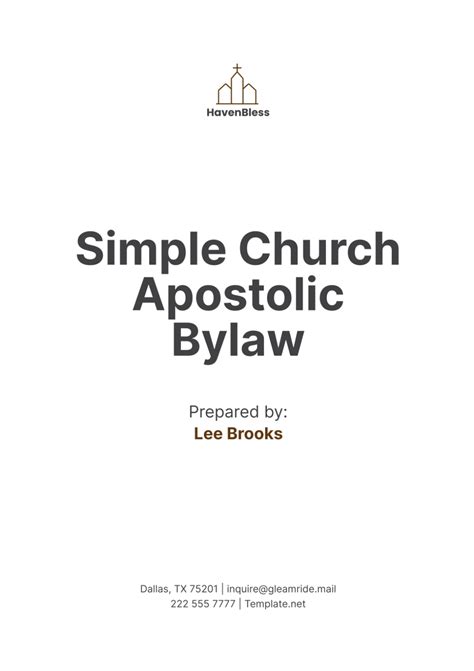 Free Simple Church Apostolic Bylaw Template To Edit Online