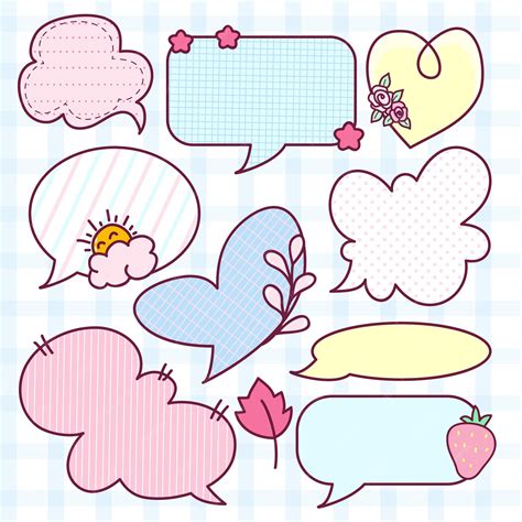 Premium Vector Kawaii Style Doodle Cute Speech Bubble Collection
