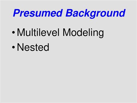 Repeated Measures Analysis Using Multilevel Modeling With Spss Ppt