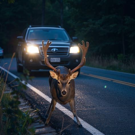 Free Deer Headlight Encounter Image Deer Wildlife Night Download