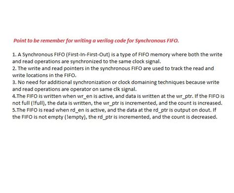 Verilog Fifo Synchronousdesign Engineering Verilog Fpga P Sai