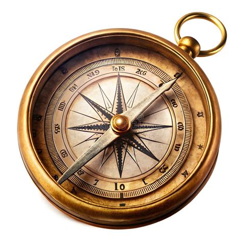 Old Compass Object Isolated On White Background Stock Illustration