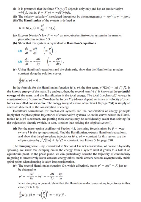 The Problems In This Project Explore The Hamiltonian