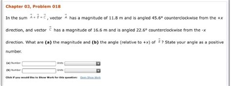 solved in the sum a b c vector a has a magnitude of 11 8 m