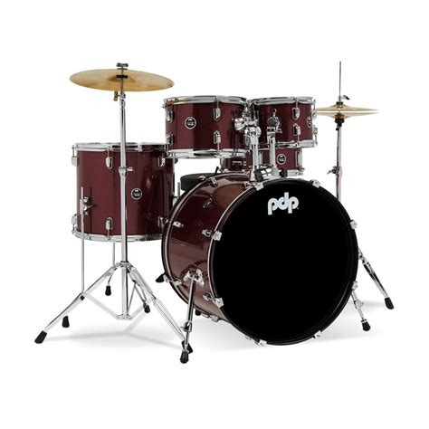 Pdp Pdce2215ktrr Center Stage Ruby Red Sparkle 5 Piece Complete Gjmsound