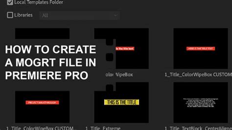 How To Create A Mogrt File In Premiere Pro Illustrated Guide Filmdaft