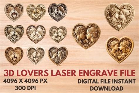 3d Lovers Laser Engrave File Graphic By Svg24 · Creative Fabrica