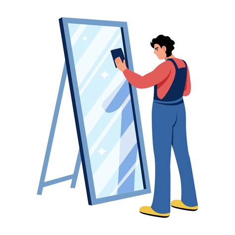 Cleaning Mirror Housekeeping Household Chore Wipping Illustration