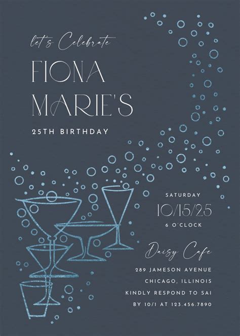 Fizzy Bubbles Printable Party Invitation Free Greetings Island