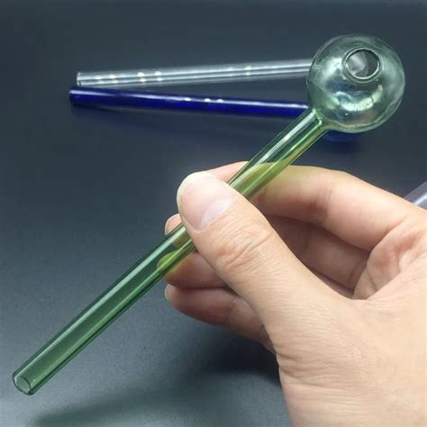 Pyrex Glass Oil Burner Pipe 6 0 Clear Blue Green Heady Water Hand