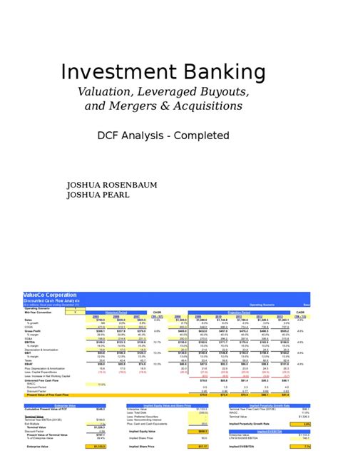 Dcf Analysis Template Pdf Cost Of Capital Corporations