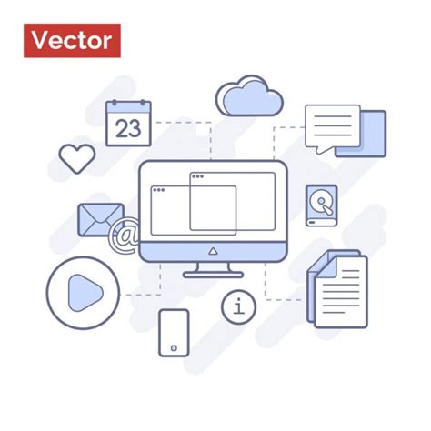 Colorful Cloud Computing Technology Connectivity Concept Vector