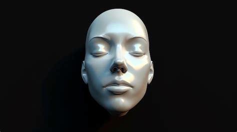 3d Rendering Of A Womans Face The Face Is Featureless And Smooth With The Eyes Closed The Head