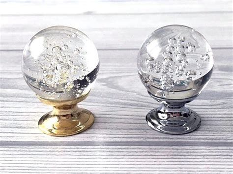 Bubble Glass Knobs Dresser Knobs Drawer Knobs Pulls Handles Clear Gold