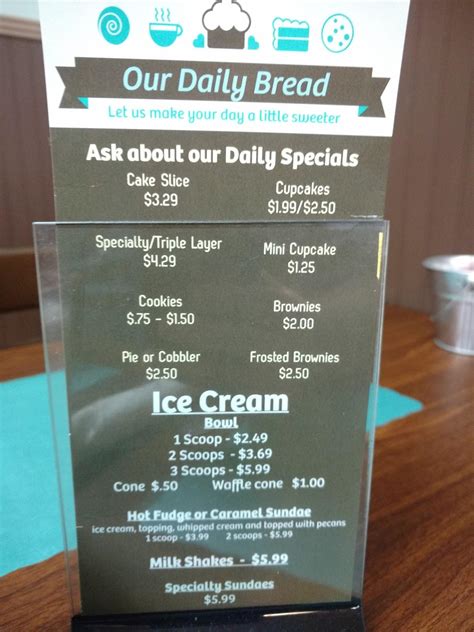 Menu At Our Daily Bread Llc Desserts Eddyville