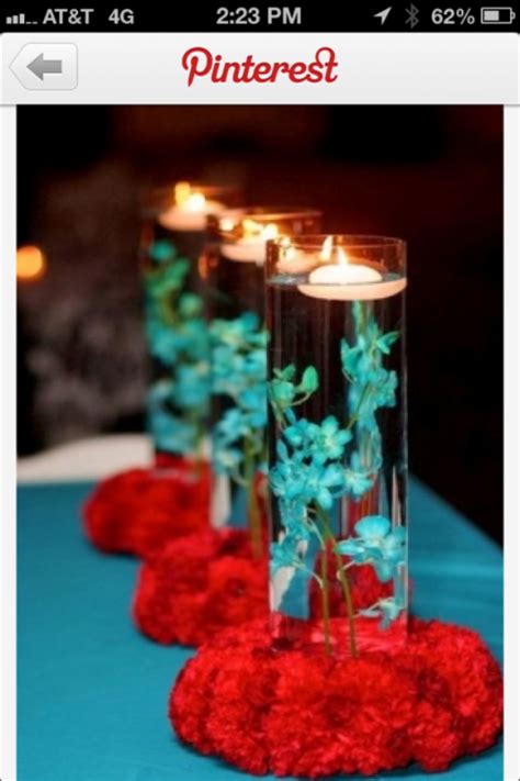 Tiffany Blue And Red Flowers